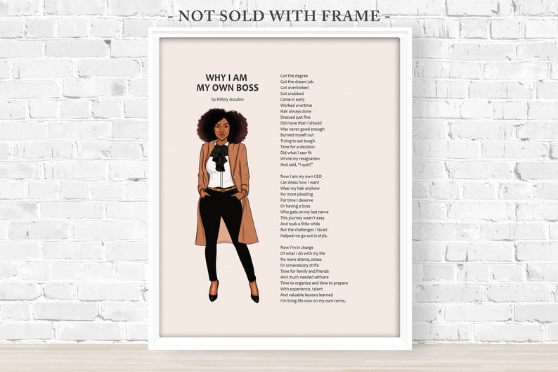 BOSS LADY, Black Business Woman, Entrepreneur, Office Art Print ...