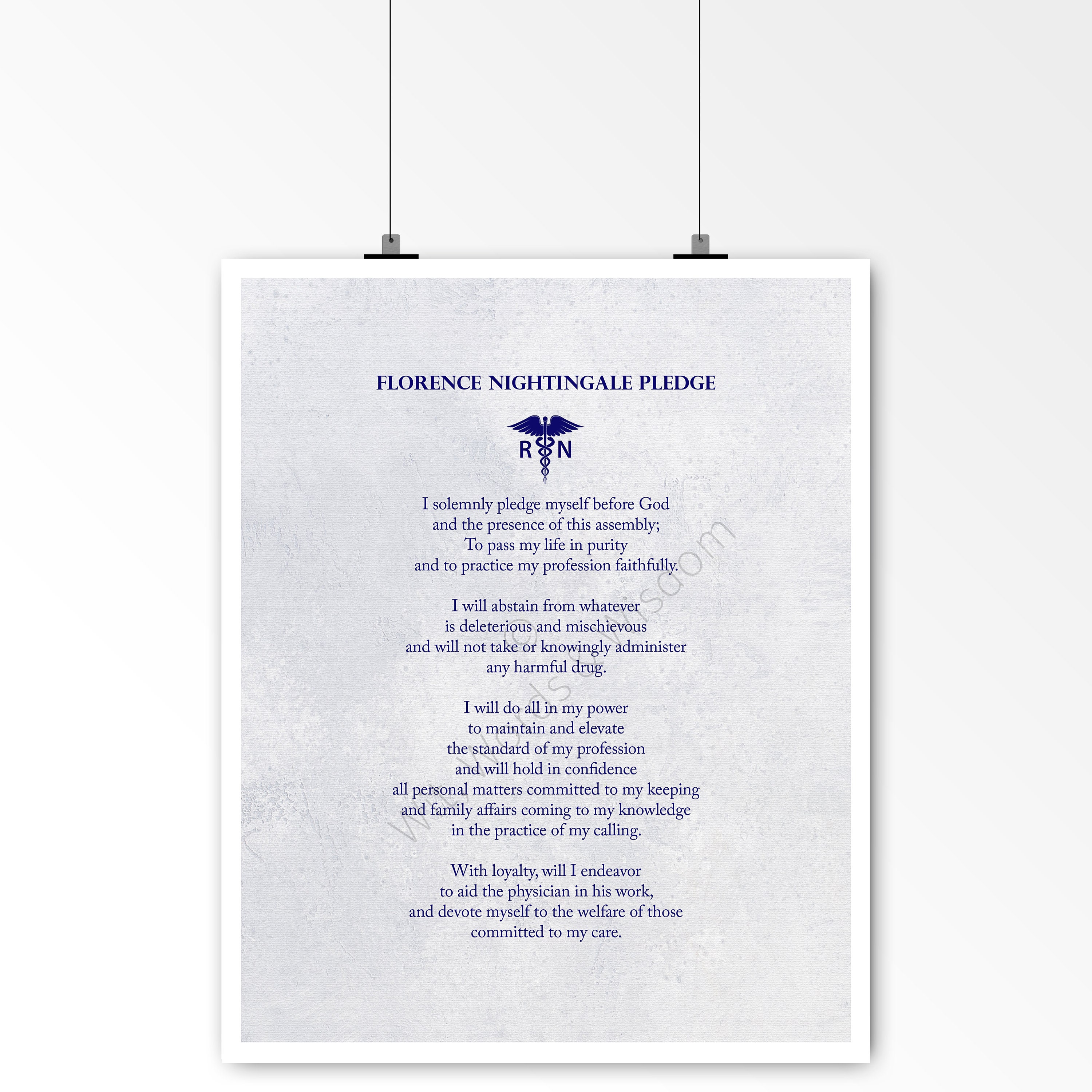 NURSE'S PLEDGE, Nursing Student Graduate Gift, Florence Nightingale ...