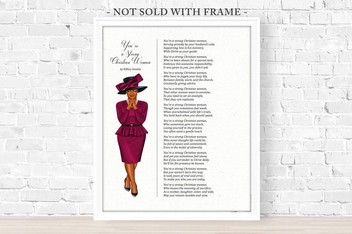 Pastor's Wife Poem Print, African American Christian Woman, First Lady ...