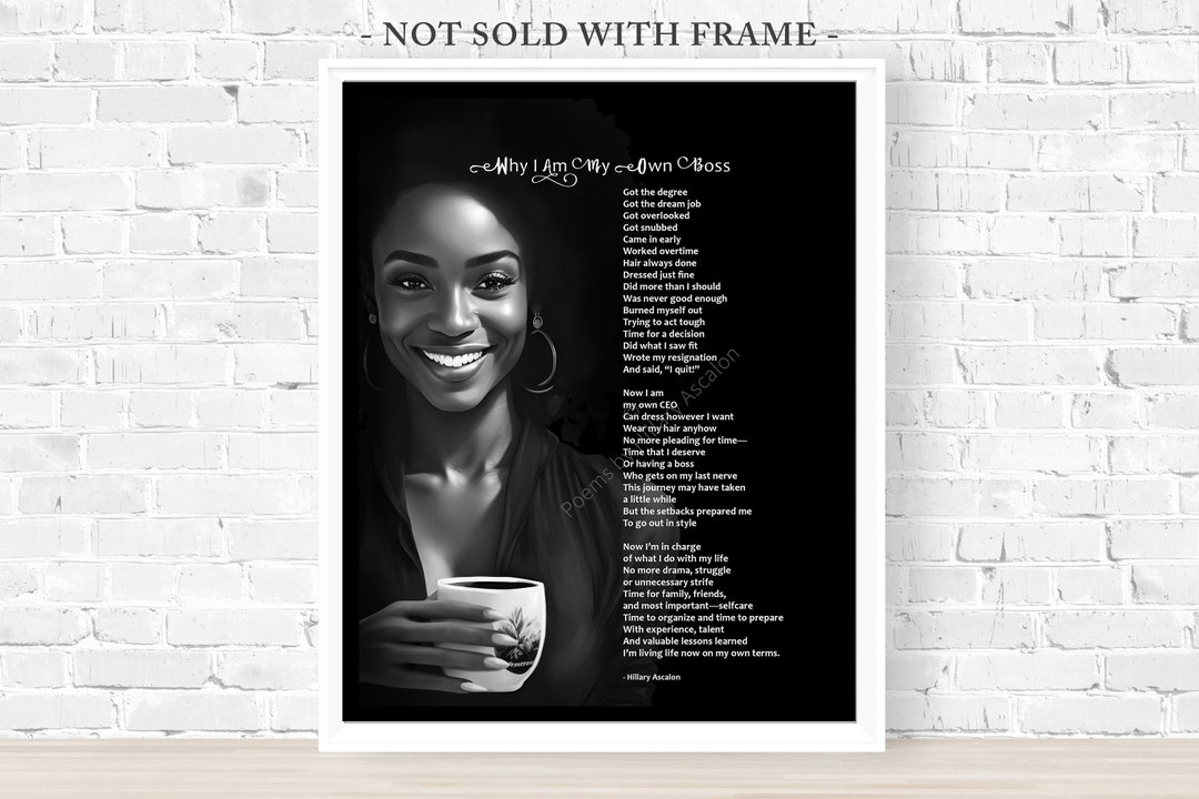 BOSS LADY, Black Woman Entrepreneur Business CEO, Self-employed ...