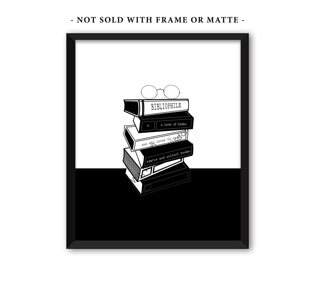 BOOK ART, Bibliophile Definition, Literary Poster, Minimalist ...