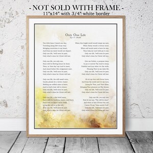 ONLY ONE LIFE Inspirational Poem, Christian, Religious, C T Studd, Home ...