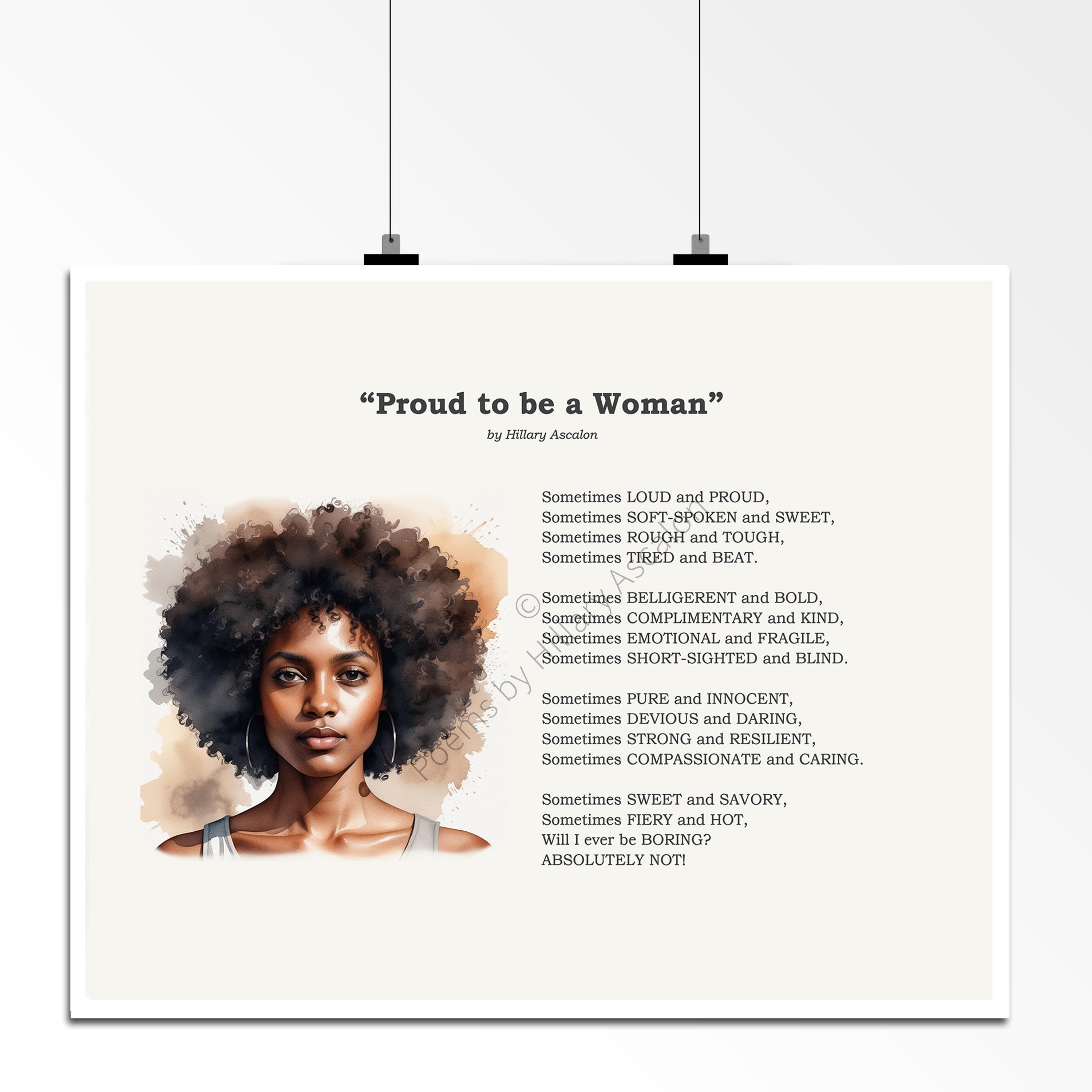 Black Woman Poem Art Print, African American Inspirational Gift ...