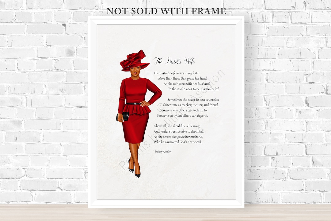 African American First Lady Poem Print, Pastor's Wife Gift (5x7 & 8x10 ...