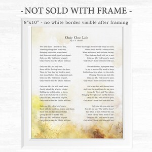 ONLY ONE LIFE Inspirational Poem, Christian, Religious, C T Studd, Home ...