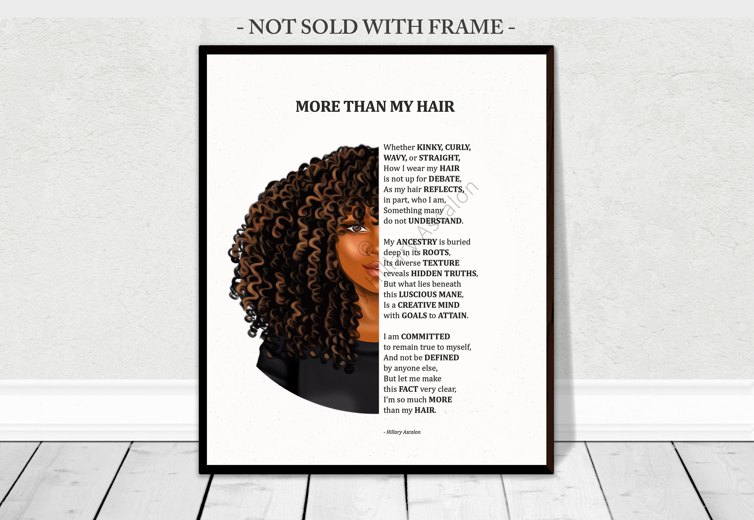 Black Woman Art Print, Natural Hair Poem (unframed) - Etsy