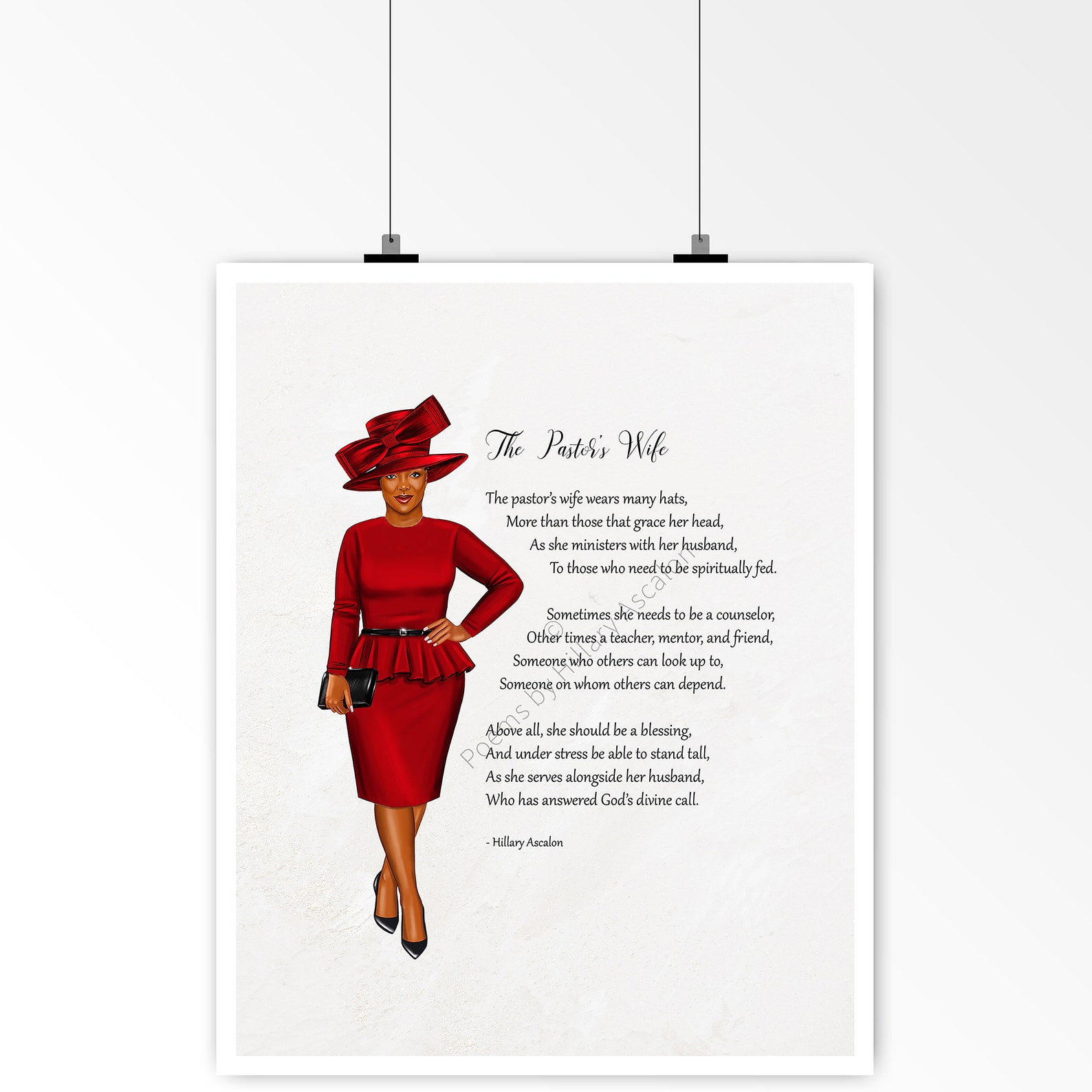 African American First Lady Poem Print, Pastor's Wife Gift (5x7 & 8x10 ...