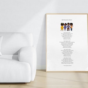 HEY BLACK CHILD, Black African-american Inspirational Poem for Children ...