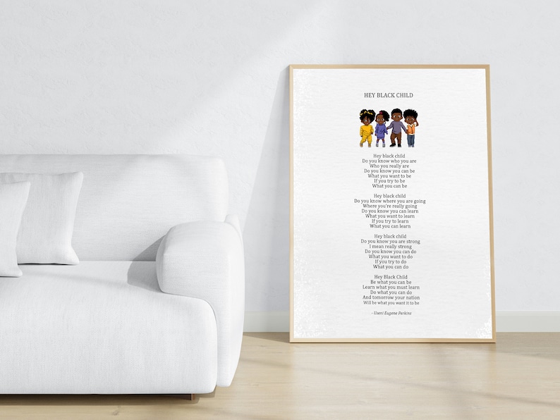 HEY BLACK CHILD, Black African-american Inspirational Poem for Children ...