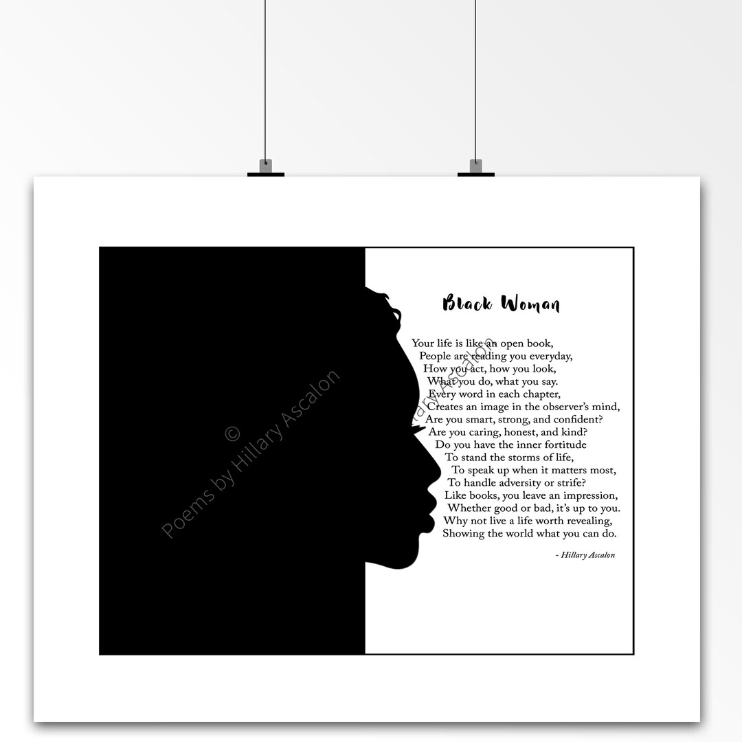 BLACK WOMAN POEM, African American, Birthday, Friend Gift, Original ...