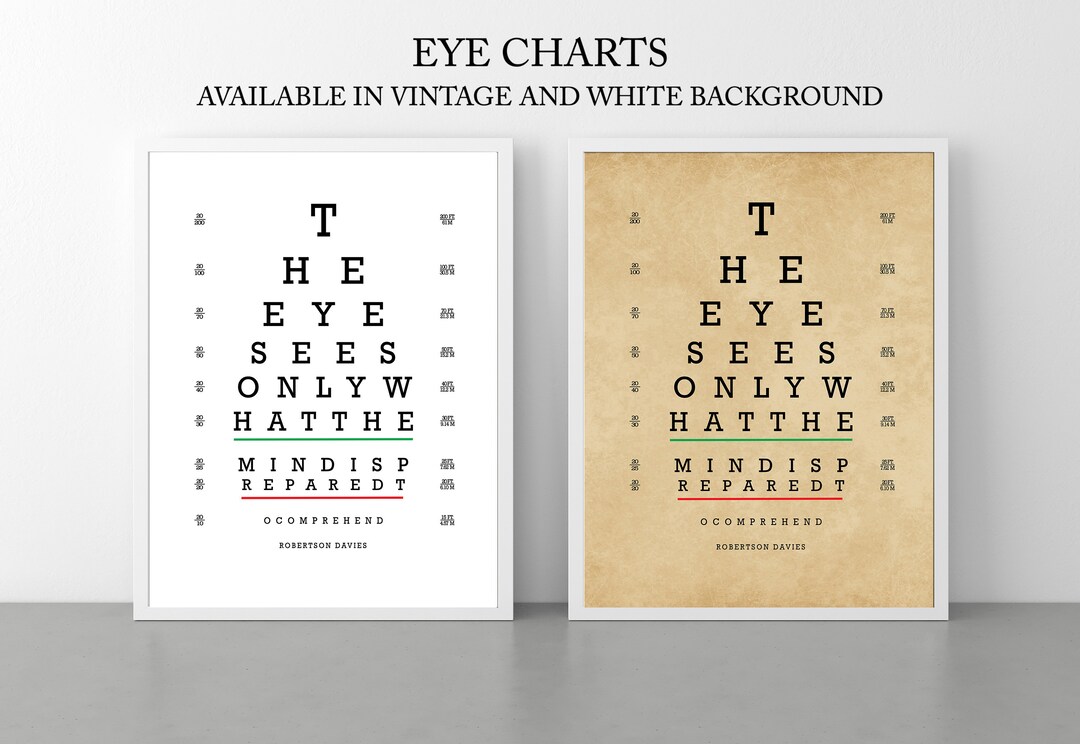 EYE CHART, Robertson Davies Quote, Ophthalmologist Office Décor ...
