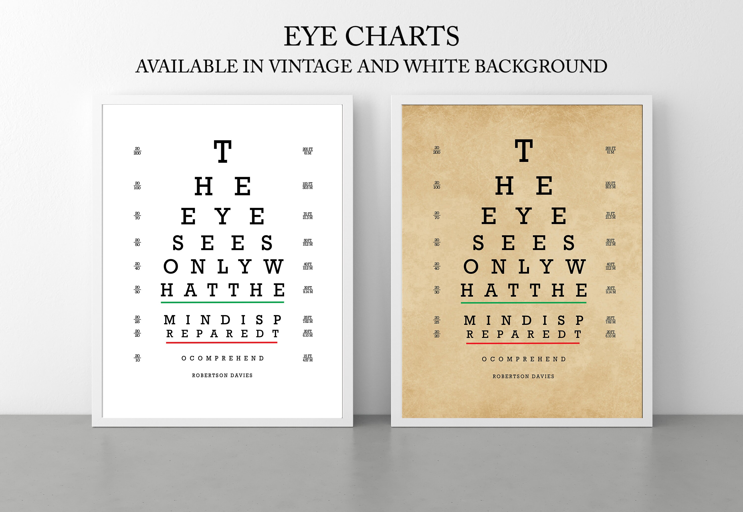 EYE CHART, Robertson Davies Quote, Ophthalmologist Office Décor ...