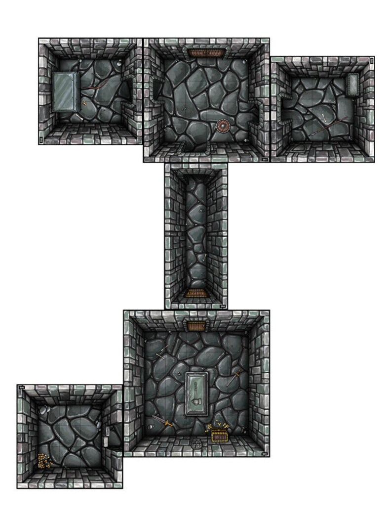 Dwarven Crypt Dungeon Fantasy Map - Etsy