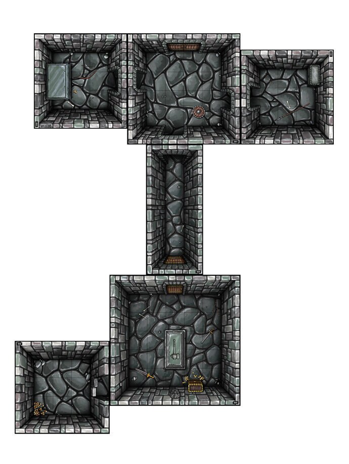 Dwarven Crypt Dungeon Fantasy Map - Etsy