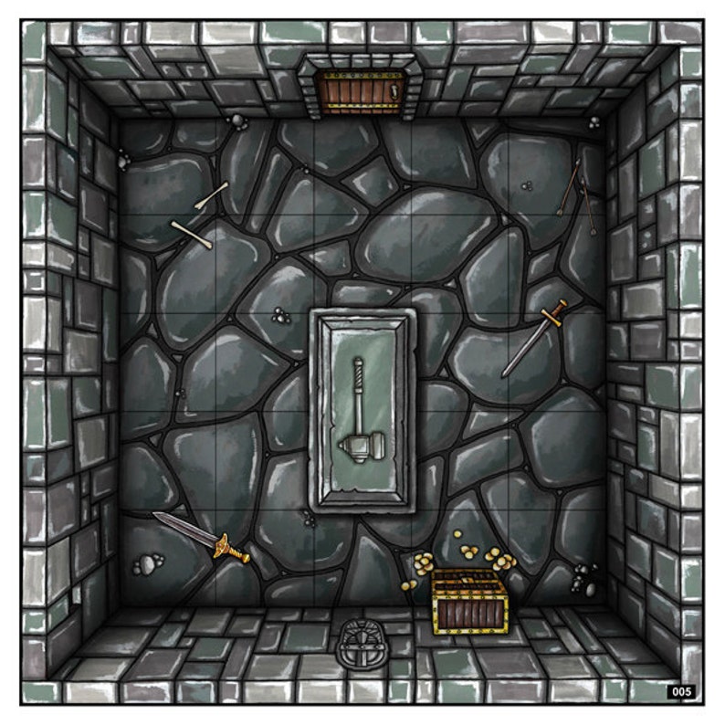 Dwarven Crypt Dungeon Fantasy Map - Etsy