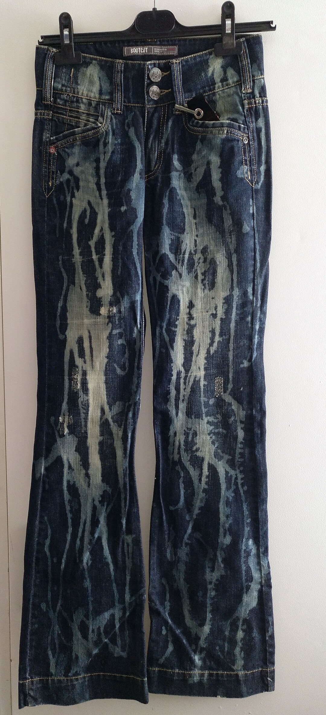 Tie Dye Jeans LIMITED EDITION Vintage Reworked Jeans Bleached Acid Wash ...