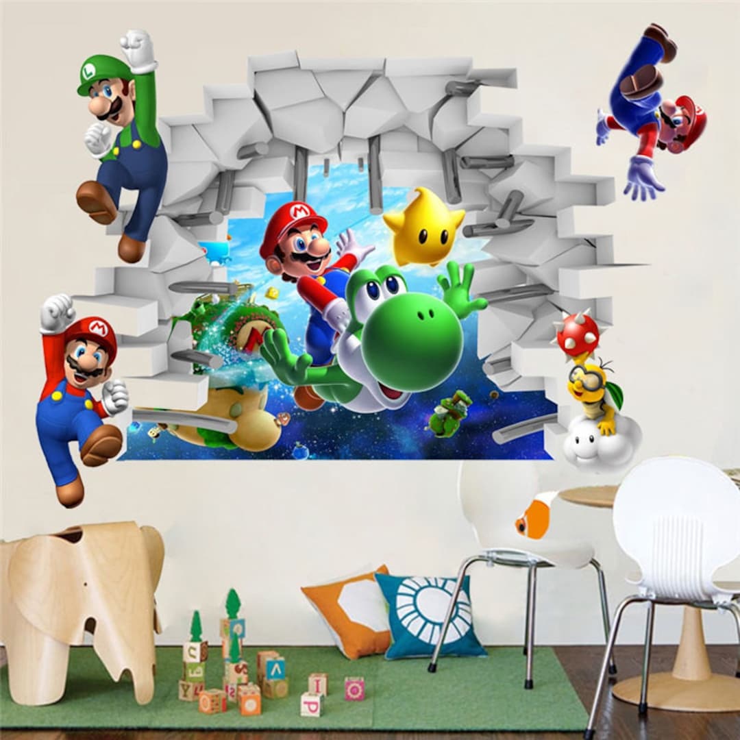 Super Mario Removable Bros Kids Room Games Wall Sticker Decals Home ...