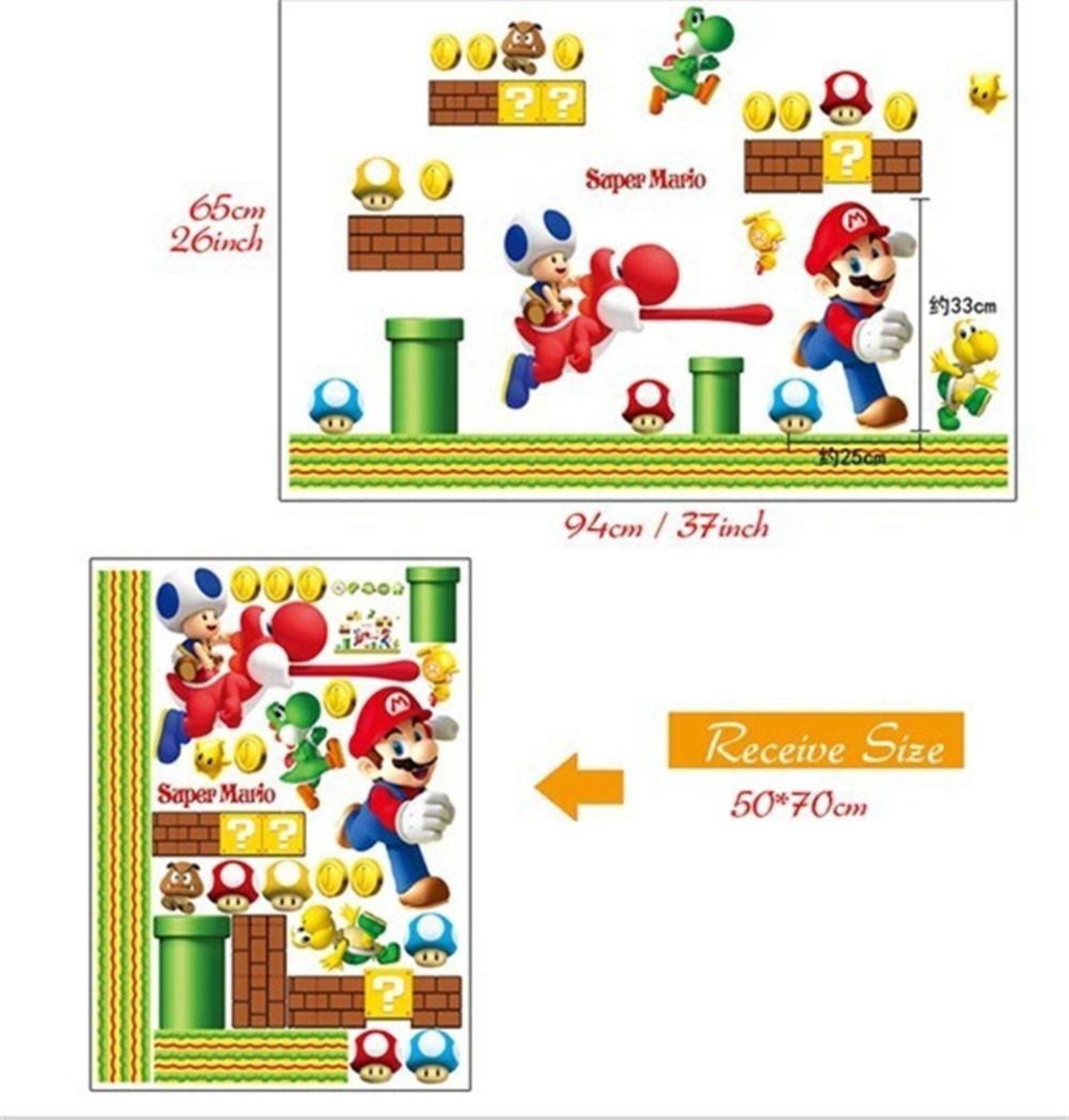 Super Mario Bros Nursery Decal Room Decals Hot Selling Kids Bedroom ...