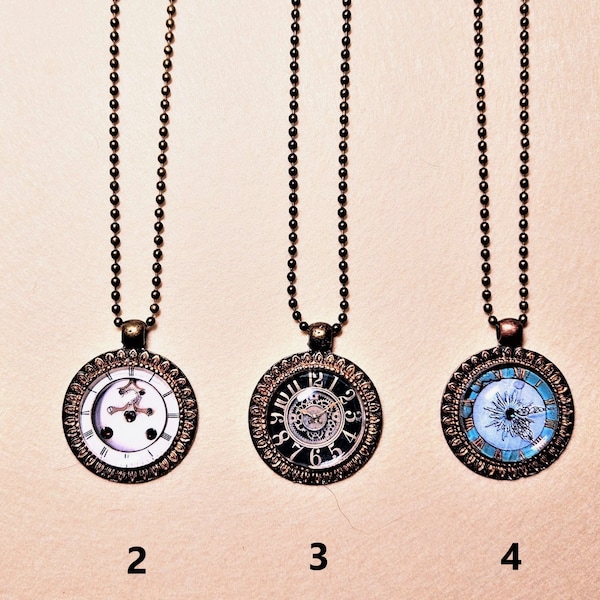 Clock Face Necklace - Etsy