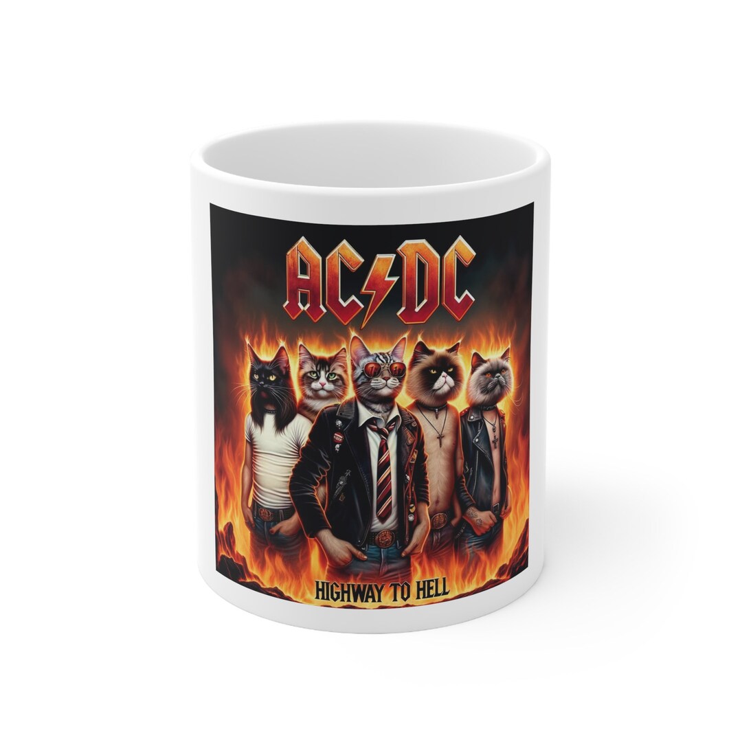 AC/DC CATS Highway to Hell Ceramic Mug! 11oz. Ac/dc Fans! - Etsy
