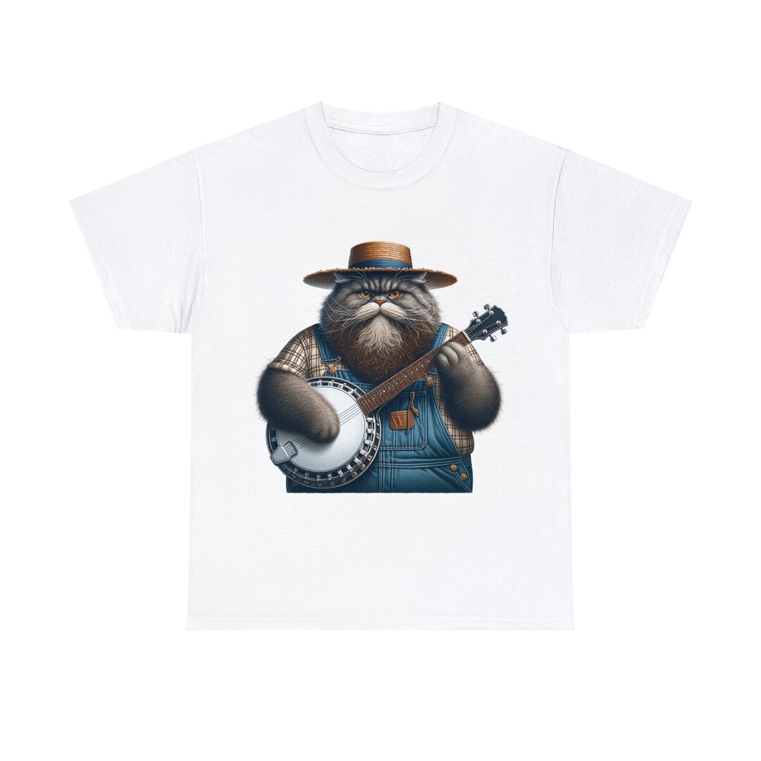 Banjo Playin' Country Kitty Cat Graphic Tee! - Etsy