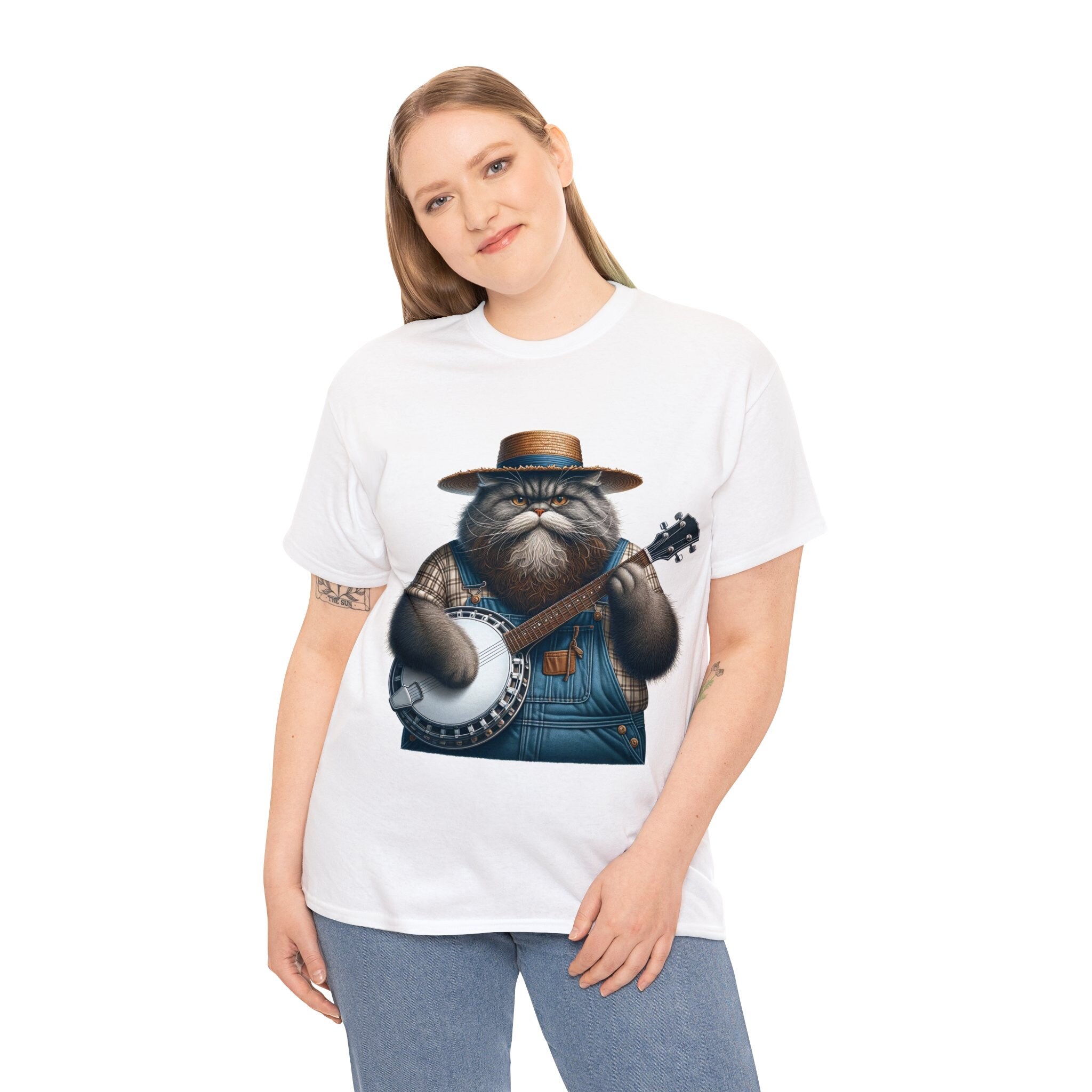 Banjo Playin' Country Kitty Cat Graphic Tee! - Etsy