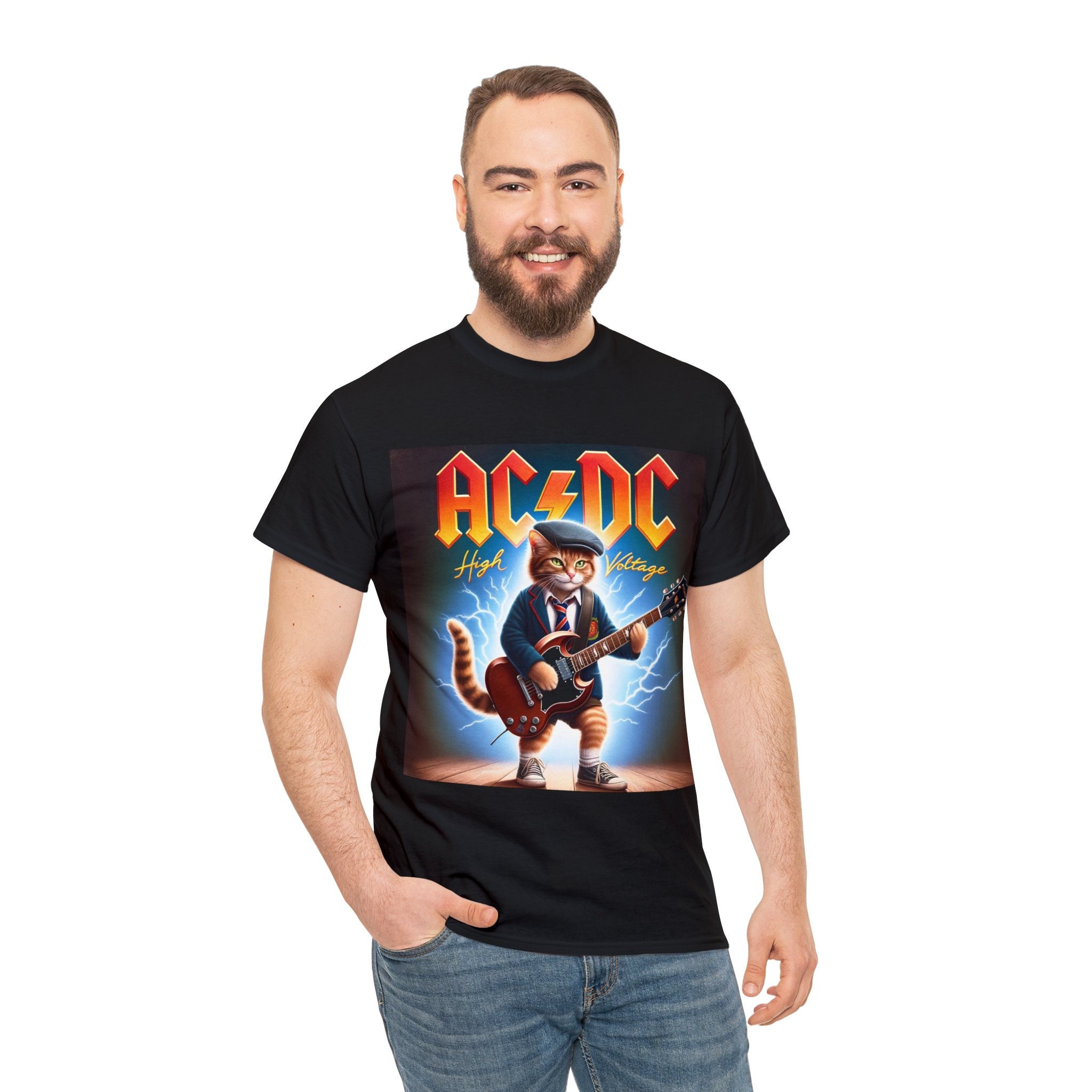AC/DC High Voltage Rock 'n Roll Kitty Cat Graphic Tee! - Etsy