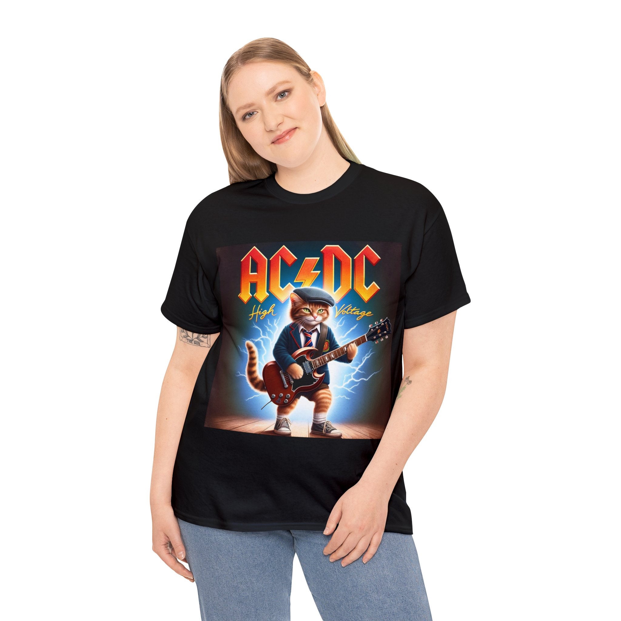 AC/DC High Voltage Rock 'n Roll Kitty Cat Graphic Tee! - Etsy