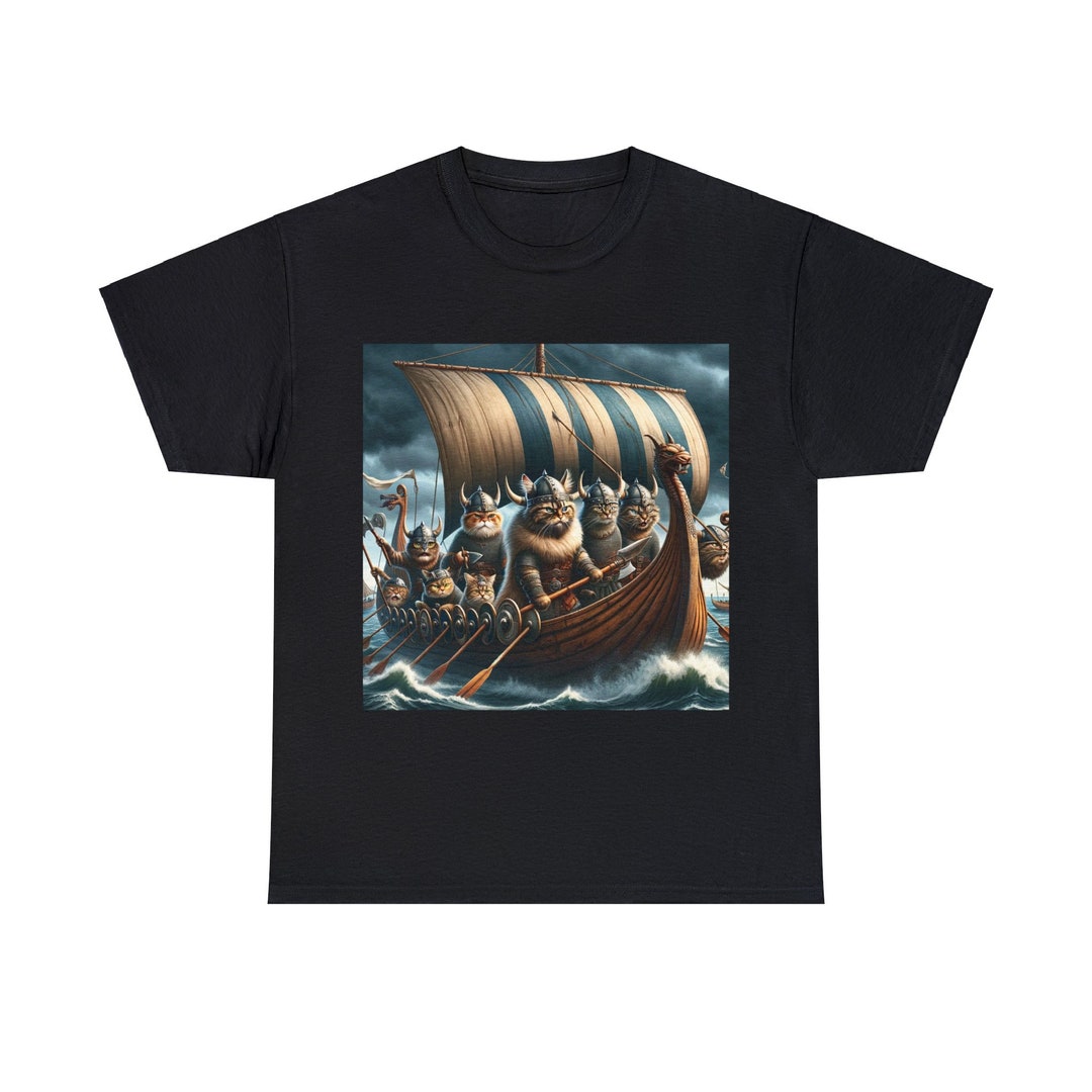 Viking Kitty Cats! Viking Cats on a Viking Ship Sailing to Battle! - Etsy