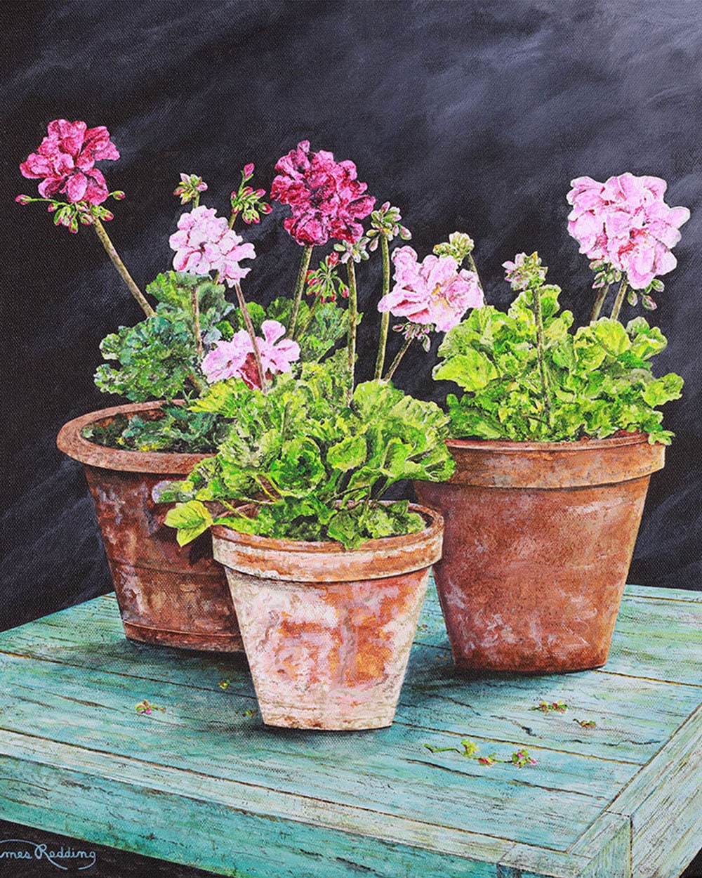 Geranium Painting - Pink Flower Painting - Floral Art Print - Spring ...