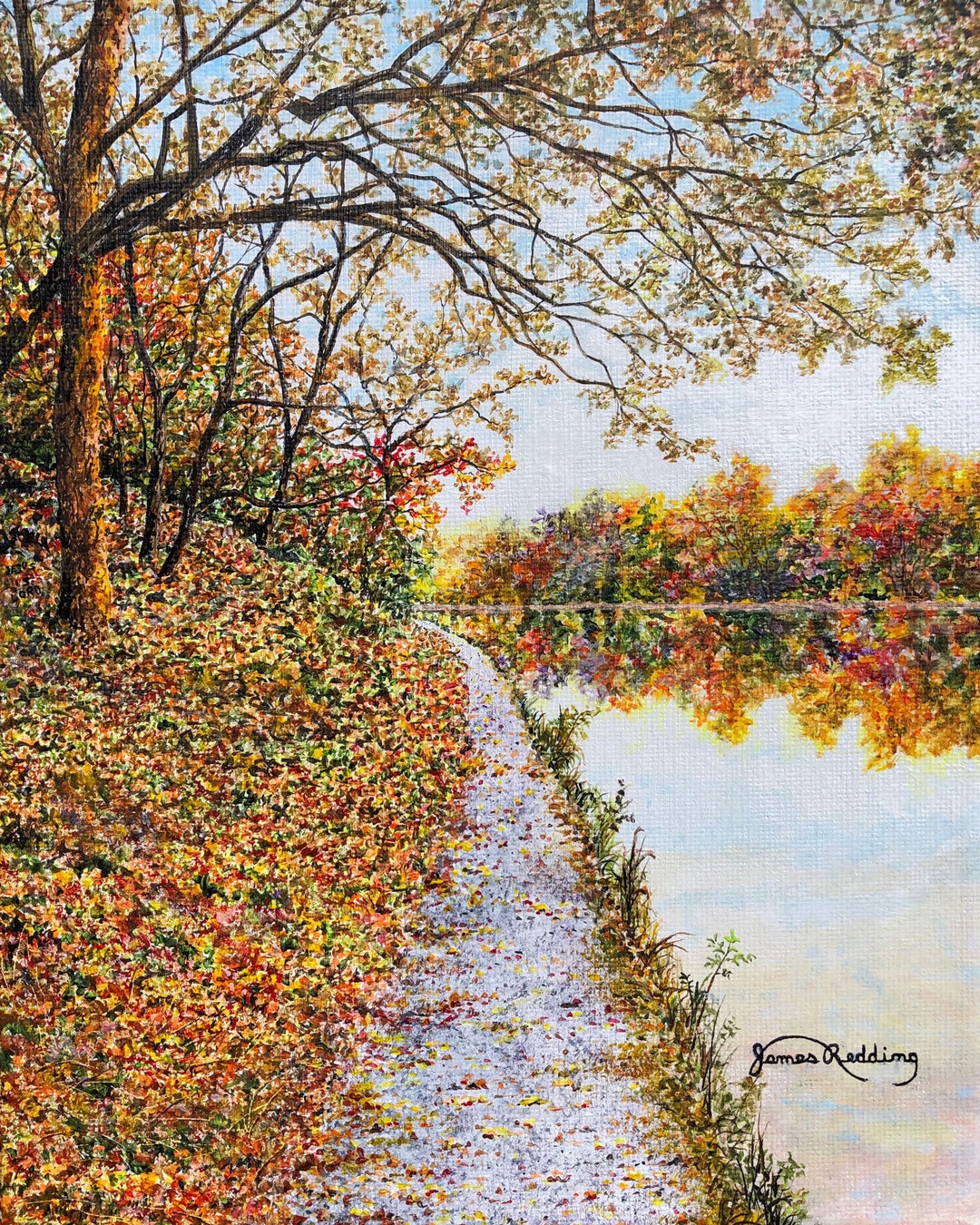 Autumn Painting - Warm Painting - Water Painting - Country Print - Fall ...