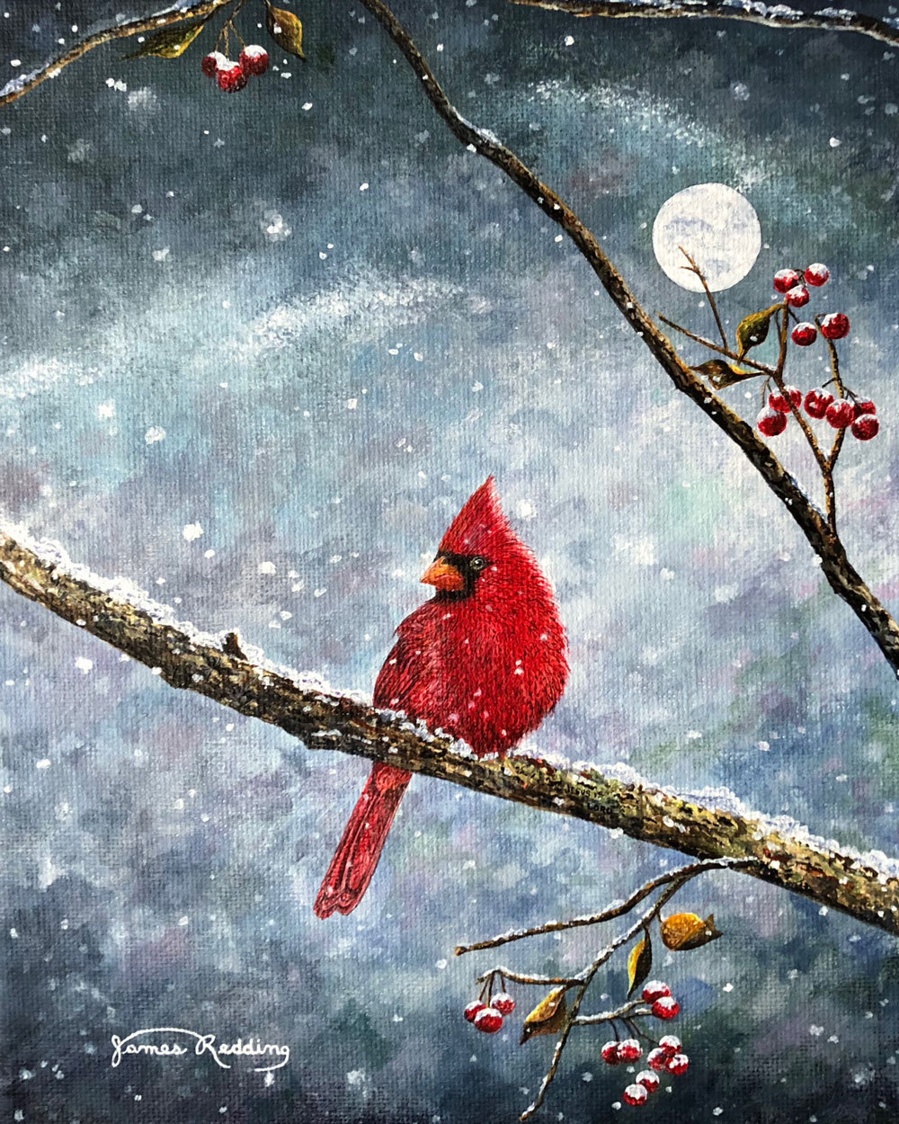 Home & Living Wall Hangings Wall Décor Northern Cardinal Watercolor ...