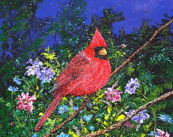 Cardinal in a Holly Tree DAI062 - Etsy