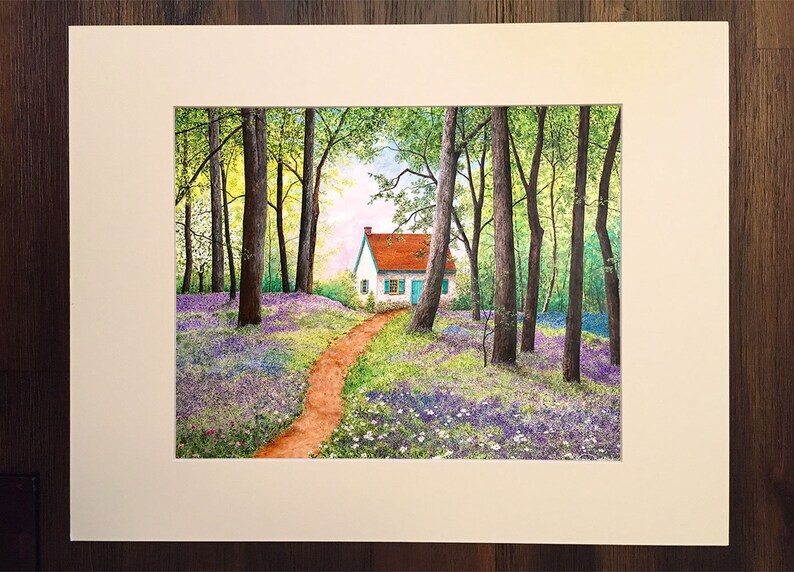 Cottage Painting - Spring Landscape - Forest Print - Fine Art Print ...