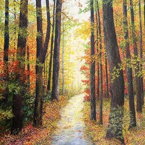 Fall Forest Art - Autumn Painting - Fall Landscape - Peaceful Painting ...