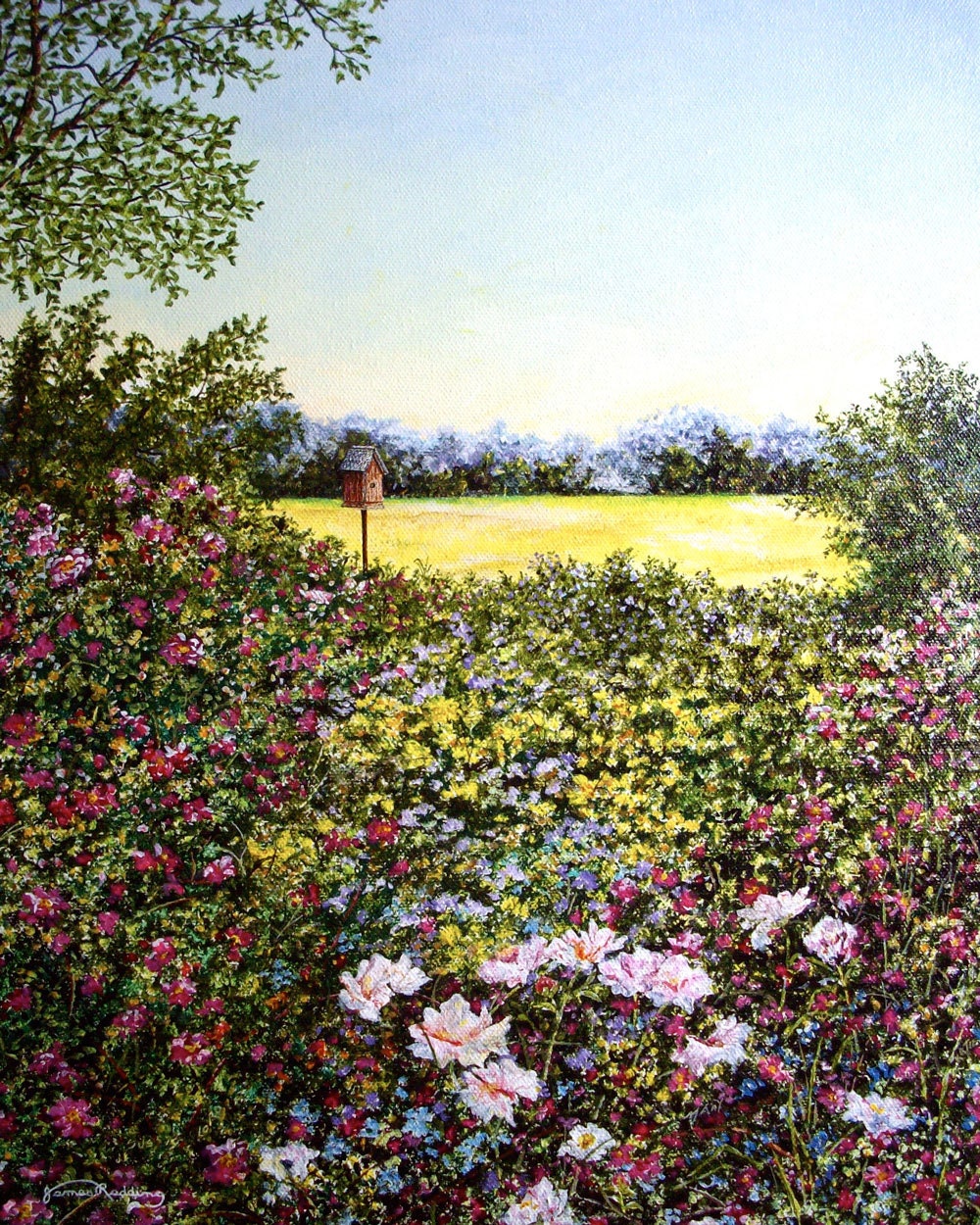 Colorful Landscape - Meadow Painting - Field Painting - Country Art ...