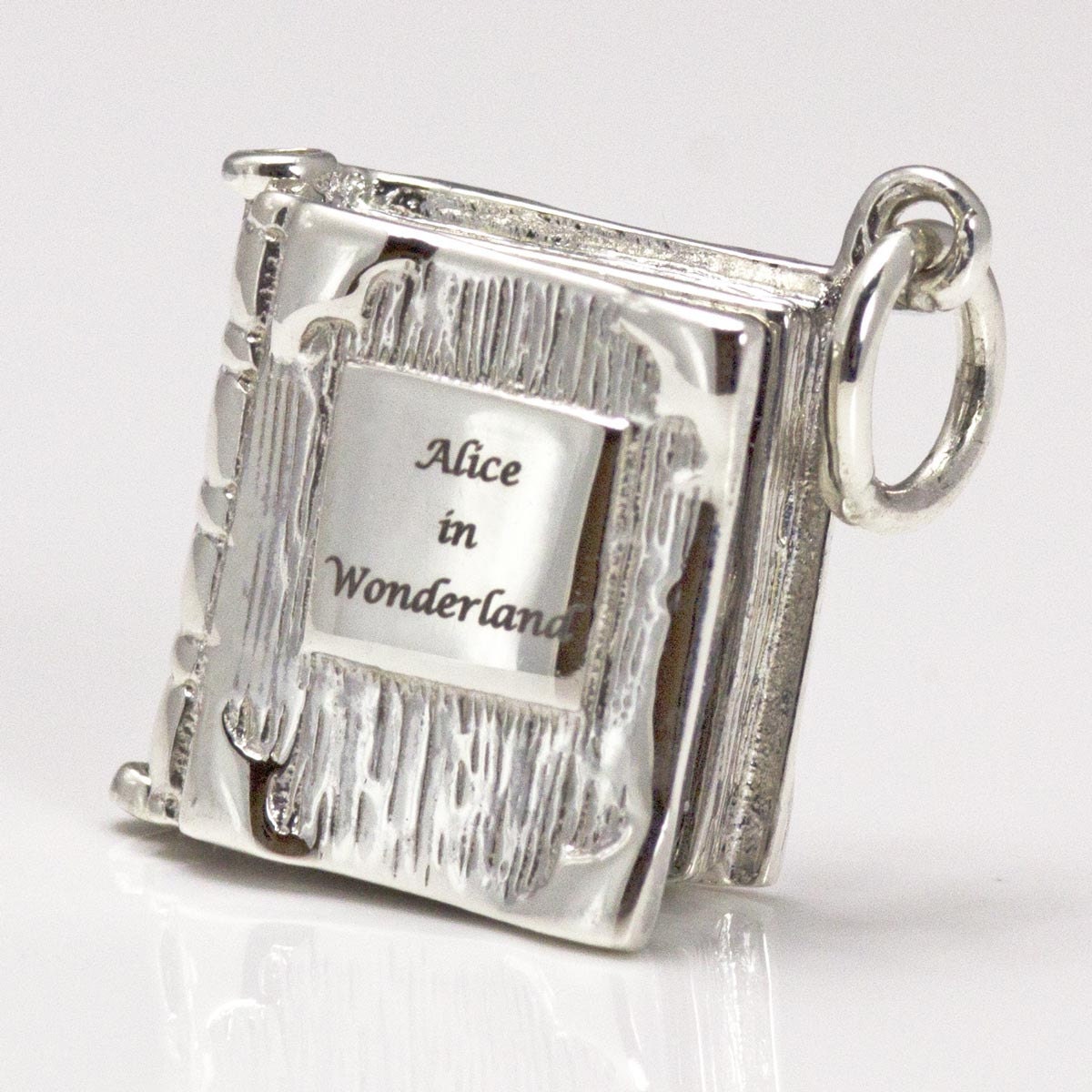 Book Charm Locket / Pendant Silver Alice in Wonderland - Etsy