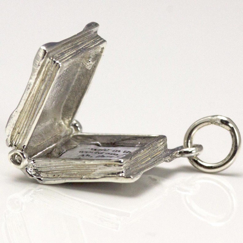 Book Charm Locket / Pendant Silver Alice in Wonderland - Etsy