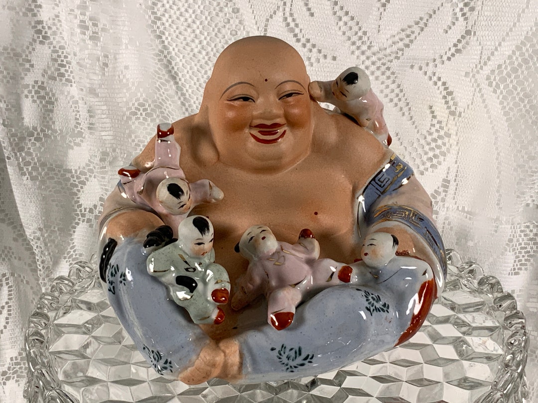 Buddha Antique Chinese Porcelain Laughing Children Colorful Enamel ...
