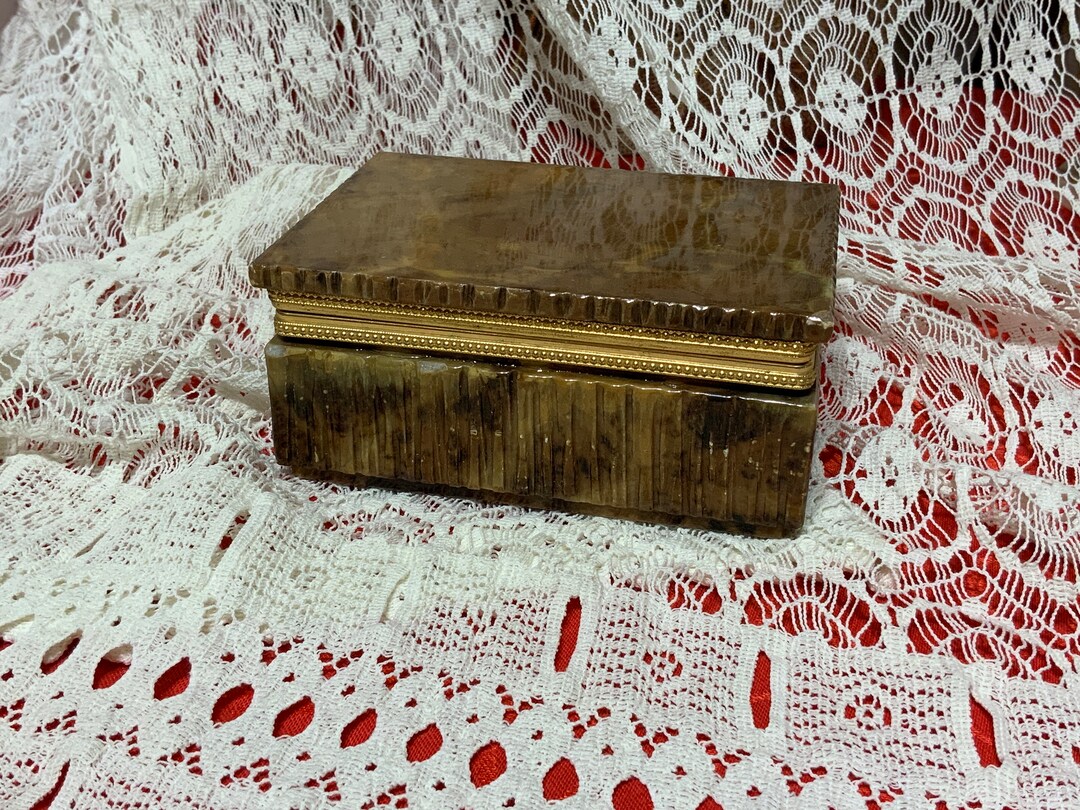 Italian Smoker Box Alabaster Romano Bianchi Trinket - Etsy