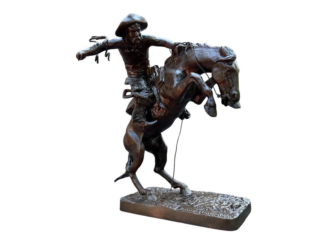 Remington Bronco Buster - Bronze Statue - Franklin Mint - American ...