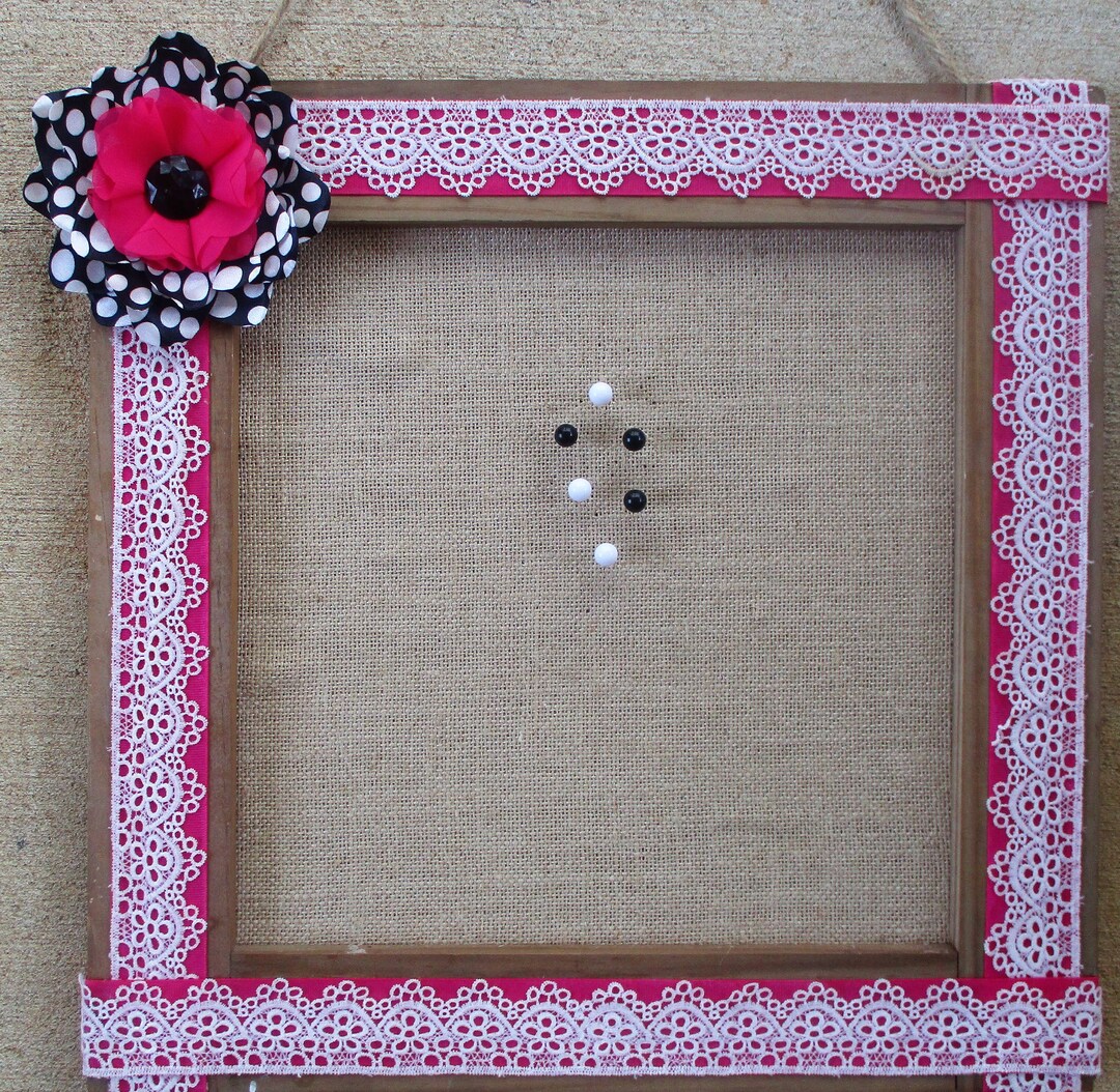 Polka Dot & Lace Bulletin Board: Girl's Bedroom Decor - Etsy