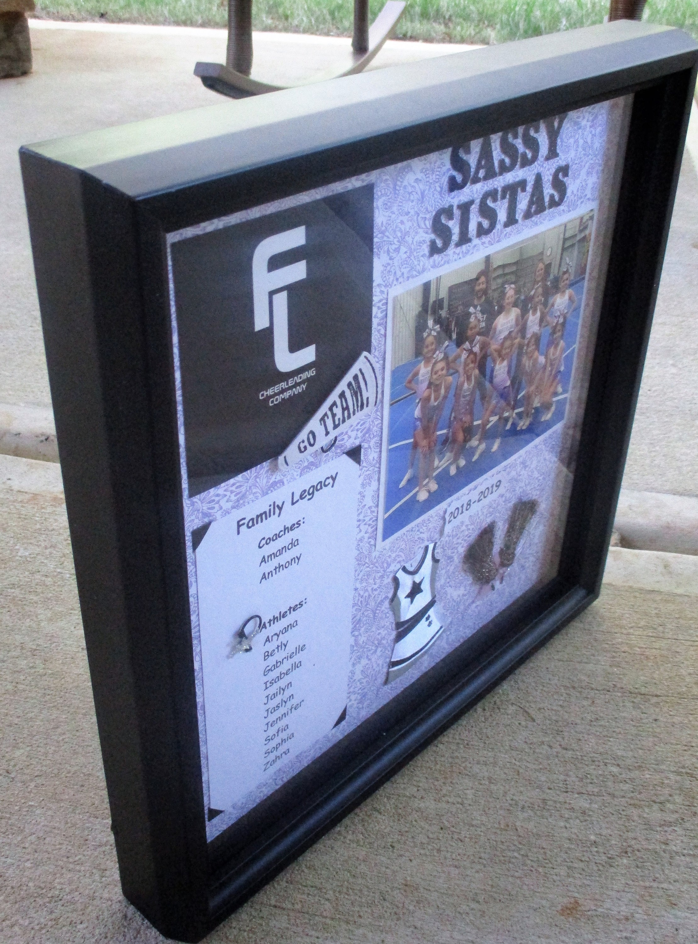 Cheerleading Shadow Box, Cheer Coach Gift, First Look Cheerleading ...