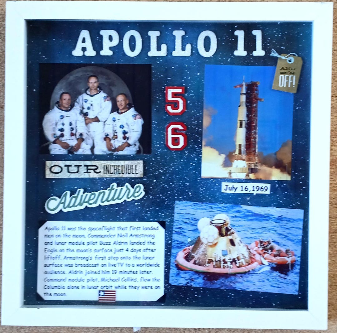 Apollo 11 56th Anniversary Shadowbox, Space Travel Gift - Etsy