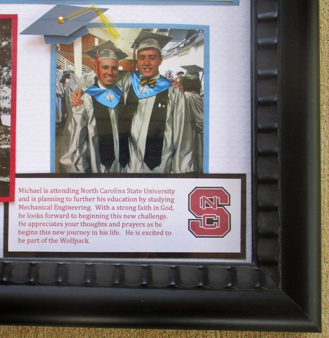 High School Graduation Gift, Gift for Grad, Diploma Frame, Cap and Gown ...