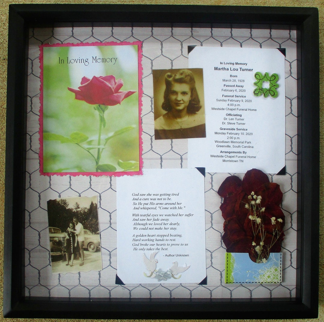 In Loving Memory of Mom, in Memory of Mom, Memory Shadowbox, Dried Rose ...