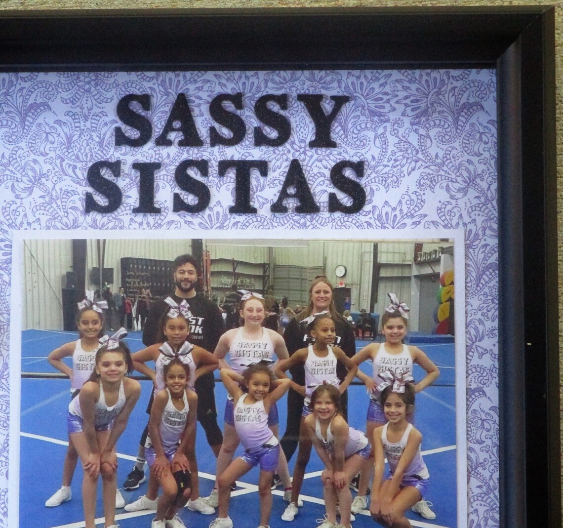Cheerleading Shadow Box, Custom Team Gift, Cheer Coach Gift, Lavendar ...
