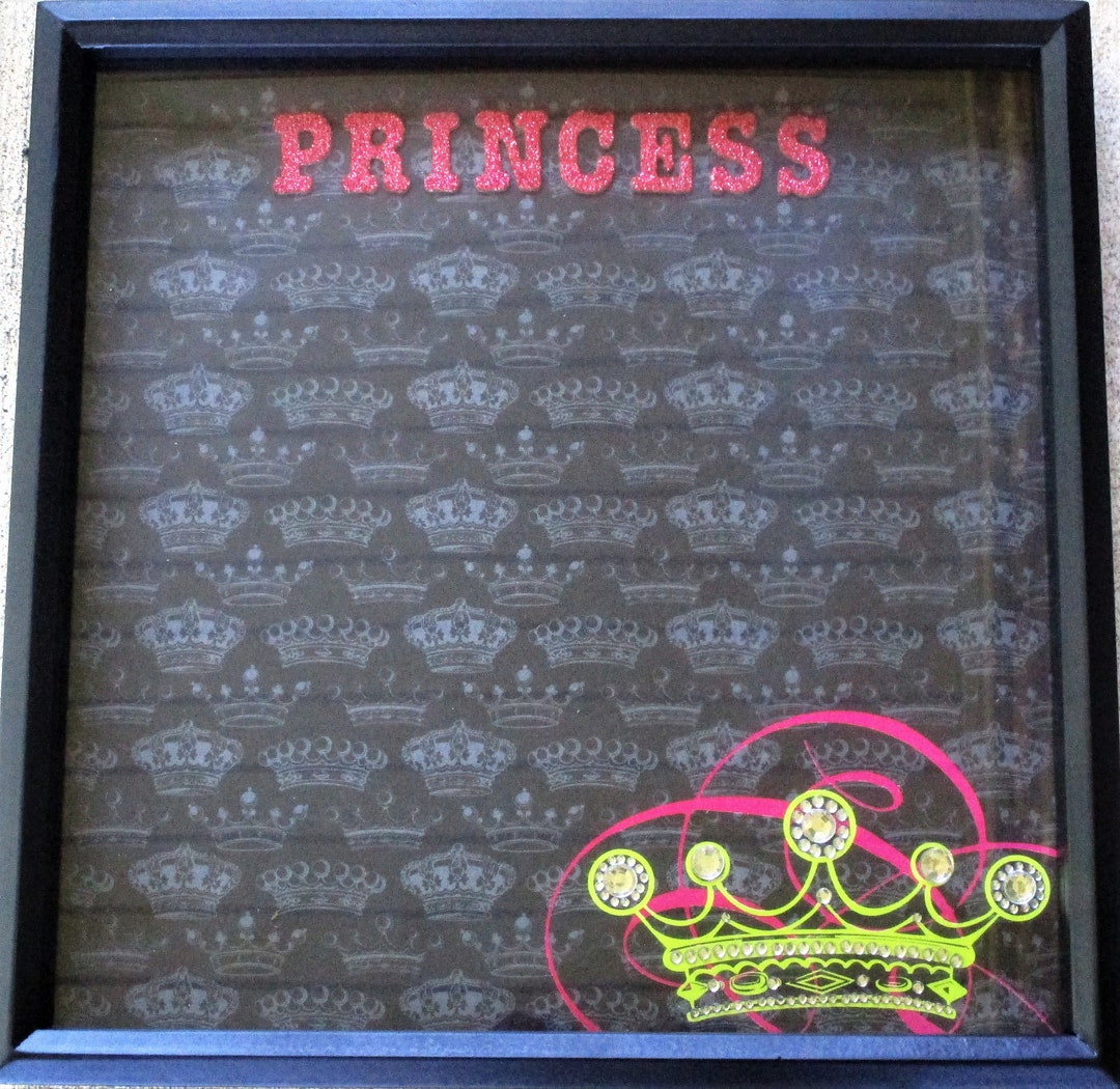 Princess Shadow Box-custom Order, Princess Bedroom Decor, Girl Bedroom ...