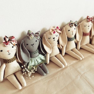 Handmade Bunny Doll, Handmade Stuffed Plush Rabbit Toy, Cloth Doll ...