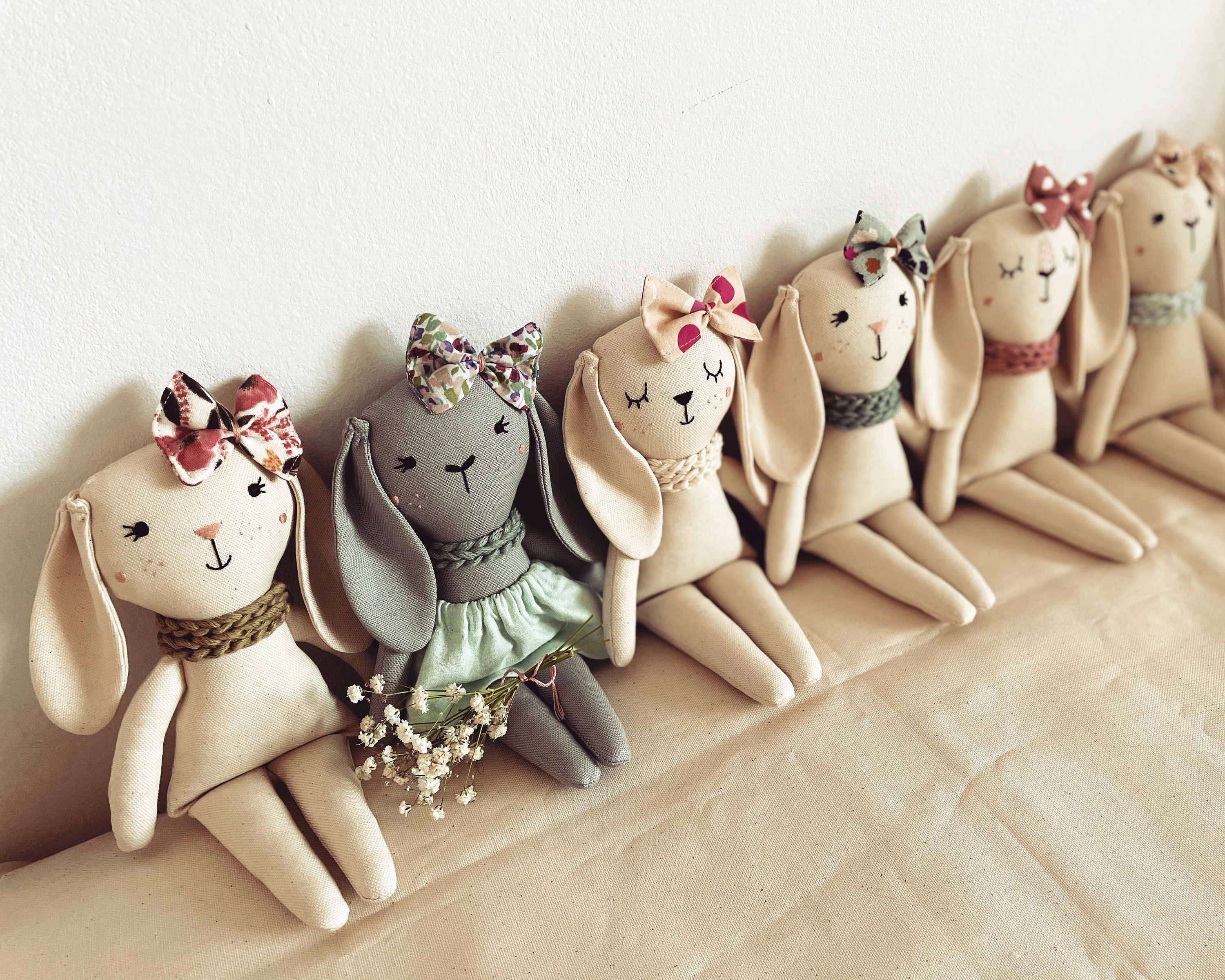 Handmade Bunny Doll Handmade Stuffed Plush Rabbit Toy Cloth - Etsy Canada